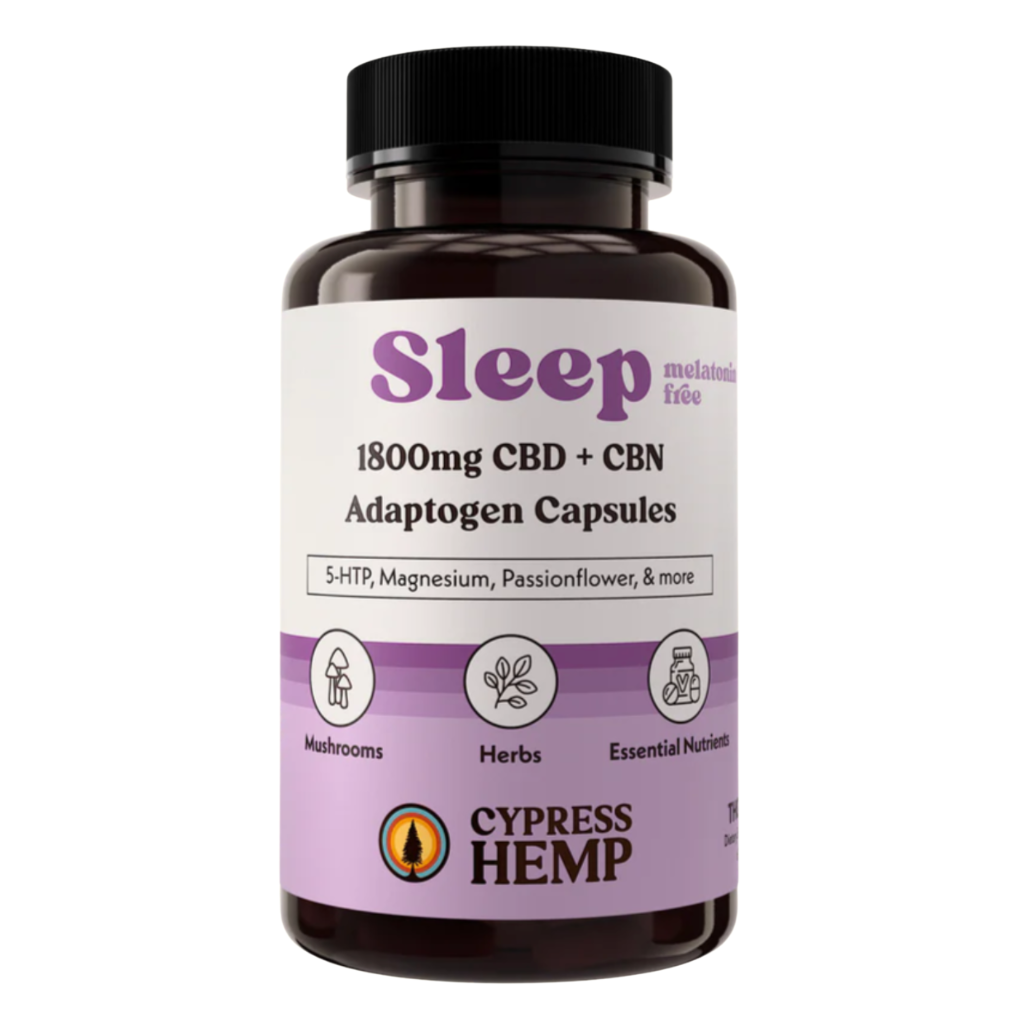 Cypress Hemp Sleep CBD & CBN Adaptogen Capsules – Cali Sober Market