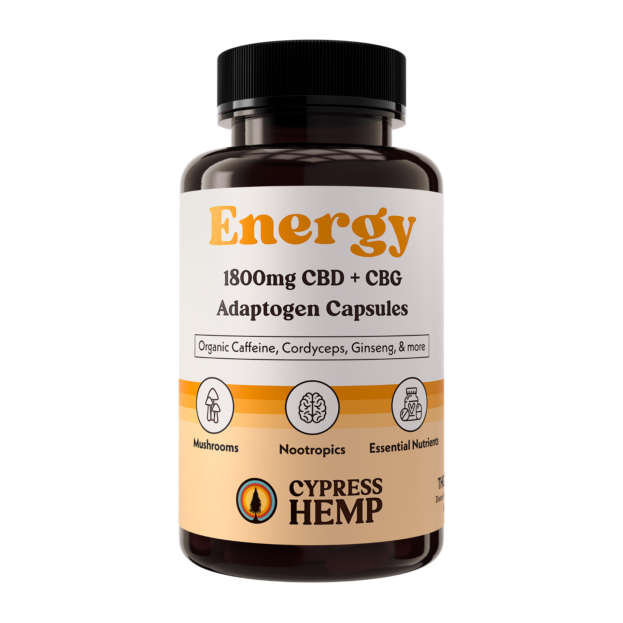 Cypress Hemp Energy CBD & CBG Adaptogen Capsules – Cali Sober Market